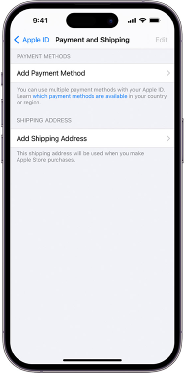 Tap Add Payment Method.