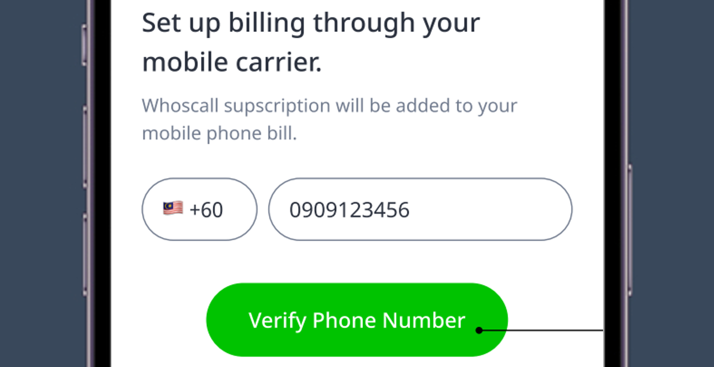 Enter your phone number and verify your phone number.