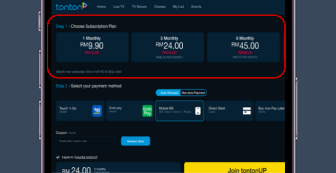 Click here and choose your preferred subscription plan.